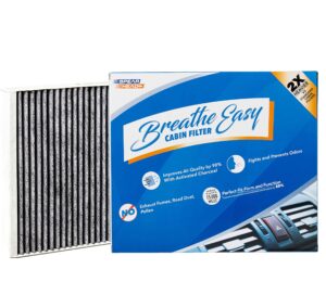 spearhead odor defense breathe easy ac & heater cabin filter, fits like oem, up to 25% longer lasting w/activated carbon (be-966)