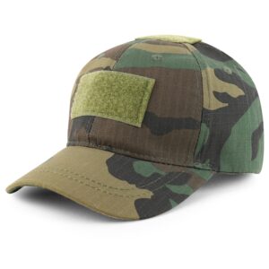 trendy apparel shop kid's youth size tactical cap with hook and loop patch - bdu