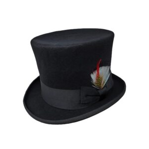 differenttouch 100% wool felt top hats victorian style made hatter 6" tall gentlemen magic hats (xl) black