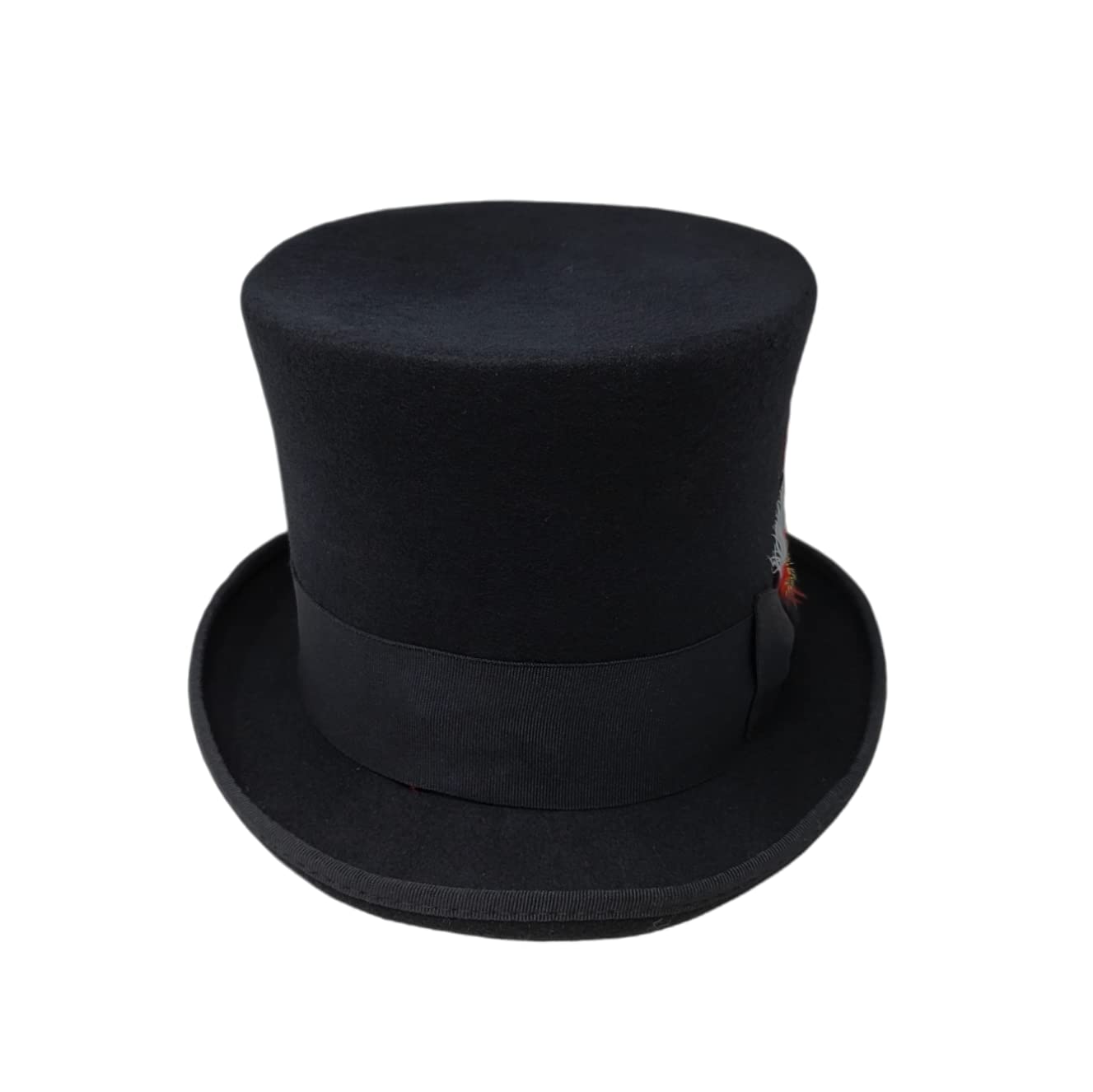 Differenttouch 100% Wool Felt Top Hats Victorian Style Made Hatter 6" Tall Gentlemen Magic Hats (XL) Black