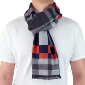 MELIFLUOS DESIGNED IN SPAIN Scarf for Men Reversible Elegant Classic Cashmere Feel Scarves for Spring Fall Winter (TA04-2)