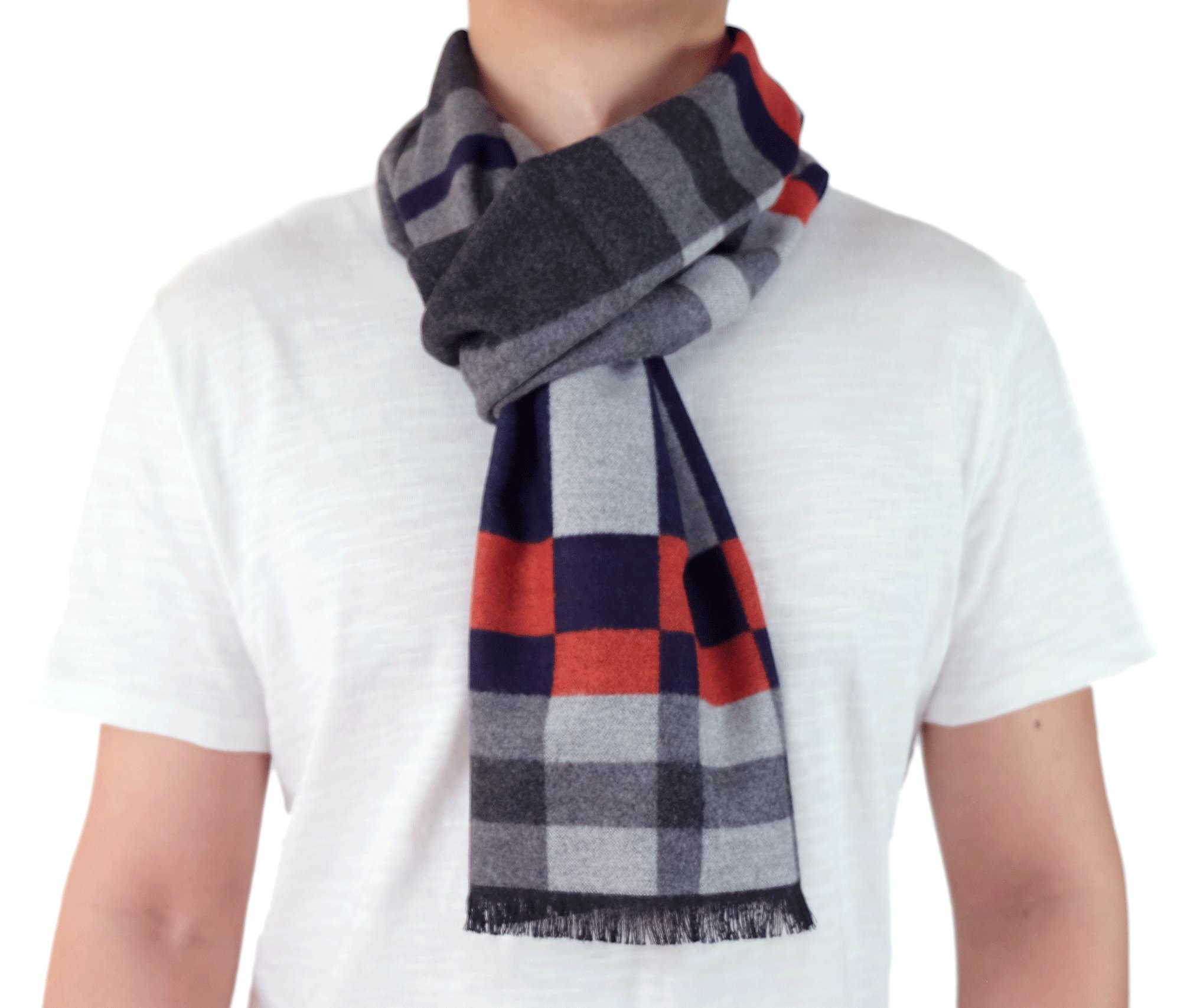 MELIFLUOS DESIGNED IN SPAIN Scarf for Men Reversible Elegant Classic Cashmere Feel Scarves for Spring Fall Winter (TA04-2)