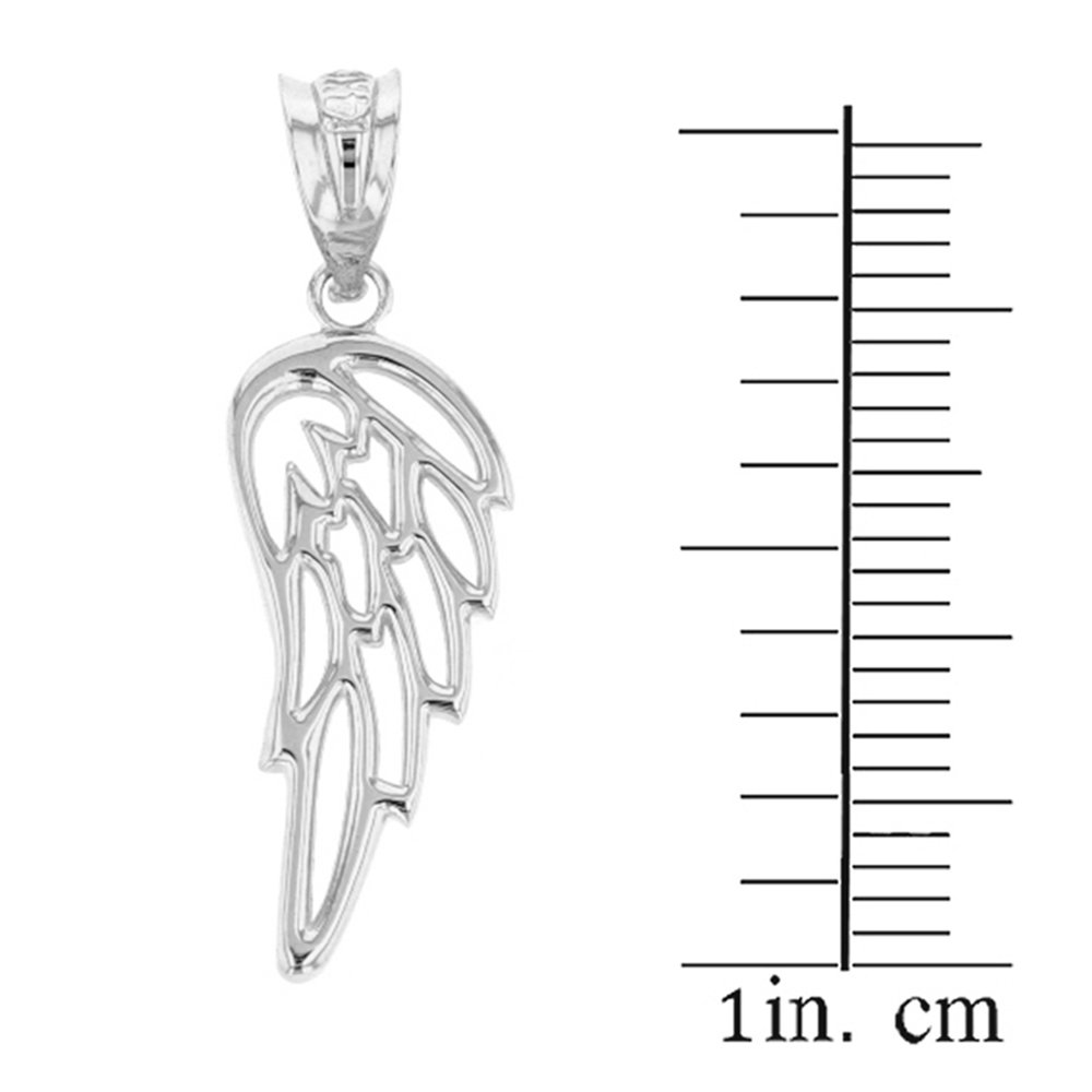 Religious Jewelry Fine 925 Sterling Silver Guardian Angel Filigree Wing Charm Pendant