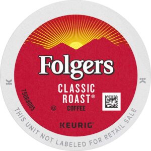 folgers classic roast coffee, medium roast coffee, k cup pods for keurig coffee makers, 72 count, 18 count (pack of 4)