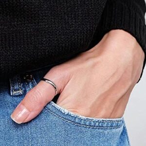 SOVATS Chic Thumb Ring for Women 925 Sterling Silver Rhodium Plated - Simple, Stylish &Trendy Nickel Free Ring, Size 6