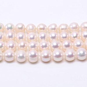 JYX Pearl Long Strand Necklace Natural White 8mm Flat Round Freshwater Cultured Pearl Necklace Endless Sweater Necklace 64"