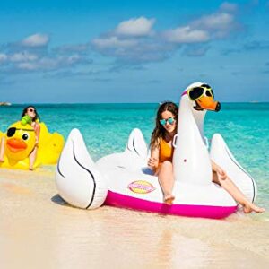 SportsStuff PUNK PIRATE DUCK Pool and Lake Float, Yellow, 70 inches