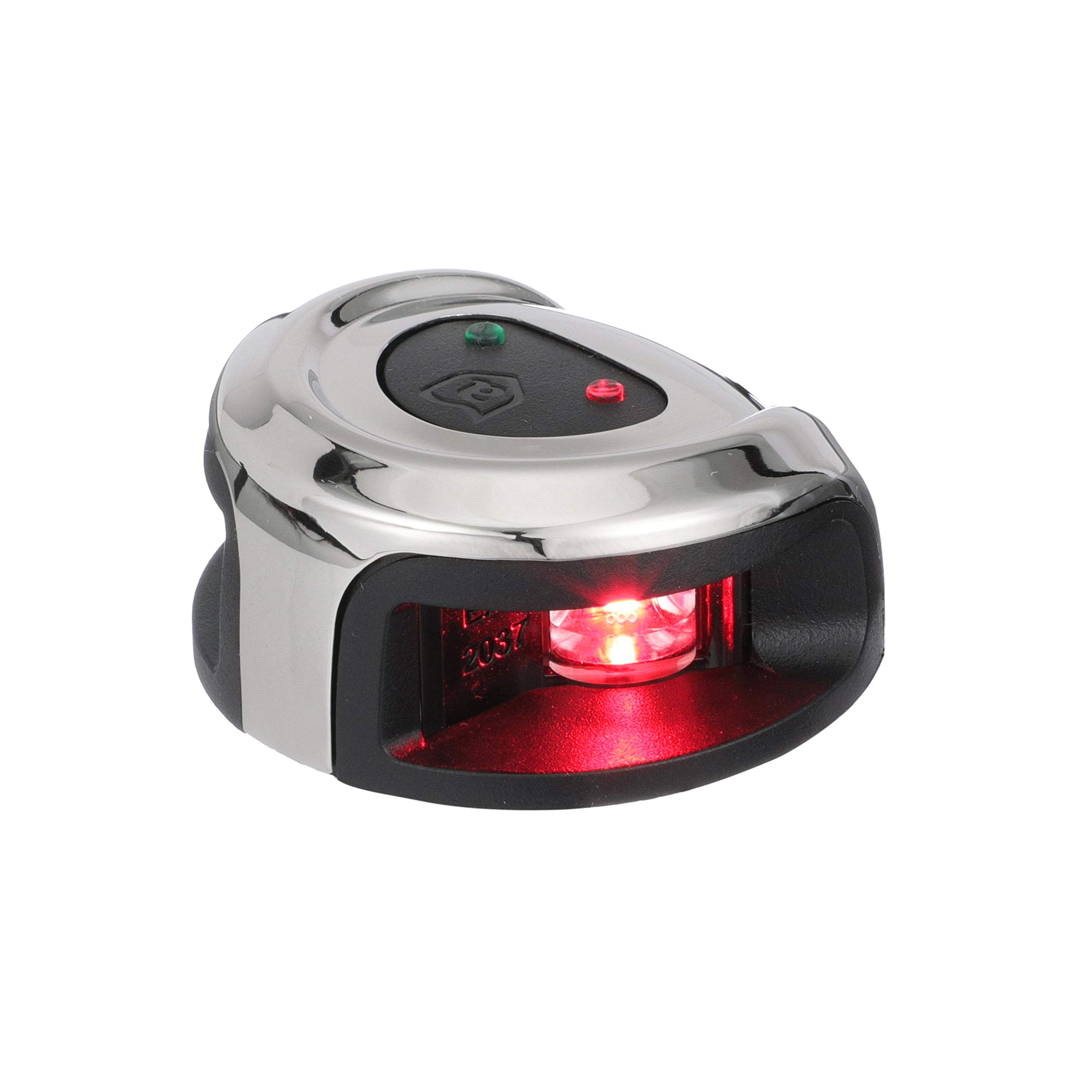 Attwood NV2002SS-7 LightArmor 2-Mile Navigation Lights, Deck Mount, Round, Bi-Color, LED Lighting, Stainless Housing