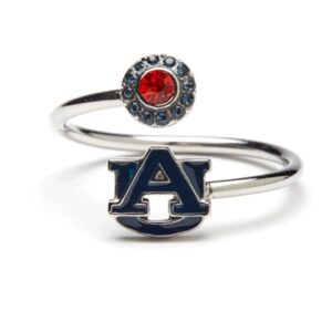 stone armory auburn tiger jewelry - navy auburn university ring with crystals - hypoallergenic and adjustable sizes 5-12 - auburn tigers gifts for women