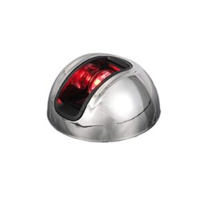 attwood nv3012ssr-7 lightarmor 2-mile vertical surface mount navigation light, red led lighting, round stainless housing