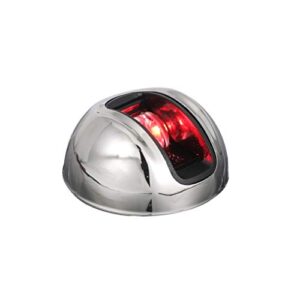 Attwood NV3012SSR-7 LightArmor 2-Mile Vertical Surface Mount Navigation Light, Red LED Lighting, Round Stainless Housing