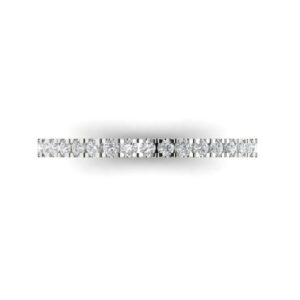 clara pucci 0.57 ct round cut clear simulated diamond 14k white gold stackable wedding engagement designer anniversary ring band sz 11