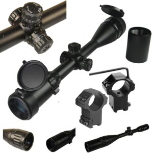 360 tactical 6-24x50 aoe red & green illuminated rangefinding mil dot hybrid crosshair scope