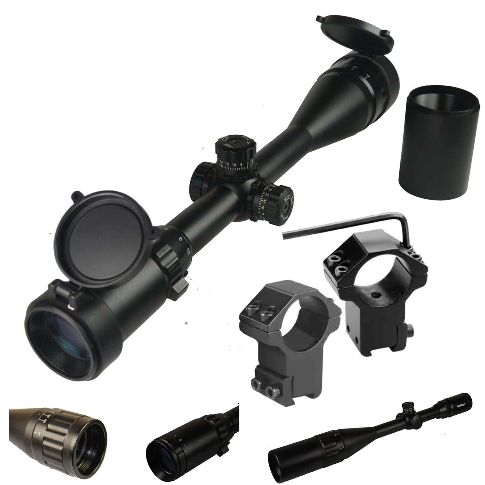 360 TACTICAL 6-24x50 AOE Red & Green Illuminated Rangefinding Mil Dot Hybrid Crosshair Scope