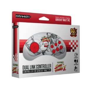 Retro-Bit Street Fighter Genesis & USB Dual Link Controller for PC, Mac - Sega Genesis