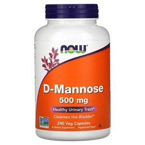 now supplements, d-mannose 500 mg, non-gmo project verified, healthy urinary tract*, 240 veg capsules