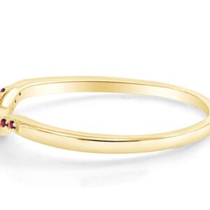 AFFY Round Cut Simulated Ruby Curved Wedding Band Ring in 14k Yellow Gold Over Sterling Silver