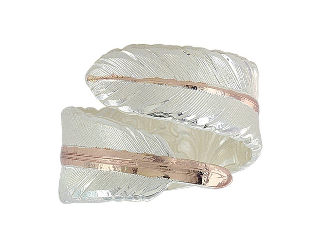 Montana Silversmiths Women's Rose Gold Filament Feather Ring Silver 7