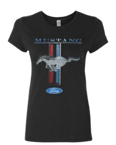 ford mustang classic women's t-shirt american muscle car tee shirt black small