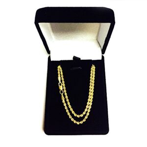 Jewelry Affairs 14k Yellow Real Gold Filled Solid Rope Chain Necklace, 2.1mm, 18"