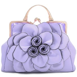 sunrolan women's evening clutches handbags formal party wallets wedding purses wristlets ethnic totes satchel (light purple)