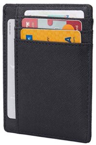 linscraft leather rfid blocking minimalist credit card holder slim pocket wallets for men women