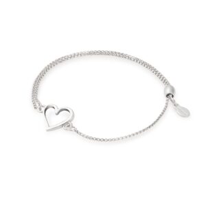 alex and ani path of symbols adjustable pull chain bracelet for women, heart charm, 925 sterling silver, 5.5 to 9.5 in