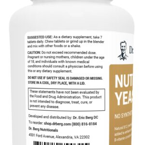 Dr. Berg Nutritional Yeast Tablets – Natural B12 Added - All 8 B Vitamin Complex – Organic Vanilla Flavor - 270 Vegan Tablets Dietary Supplements