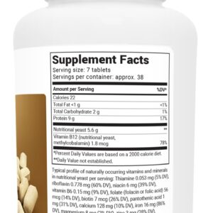 Dr. Berg Nutritional Yeast Tablets – Natural B12 Added - All 8 B Vitamin Complex – Organic Vanilla Flavor - 270 Vegan Tablets Dietary Supplements