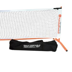 pickleballcentral rally pickleball net, portable net system, indoor/outdoor, pickleball training aids, regulation size, alloy steel frame, net and carry bag