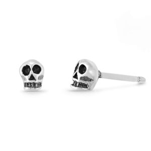 boma jewelry sterling silver skull stud earrings