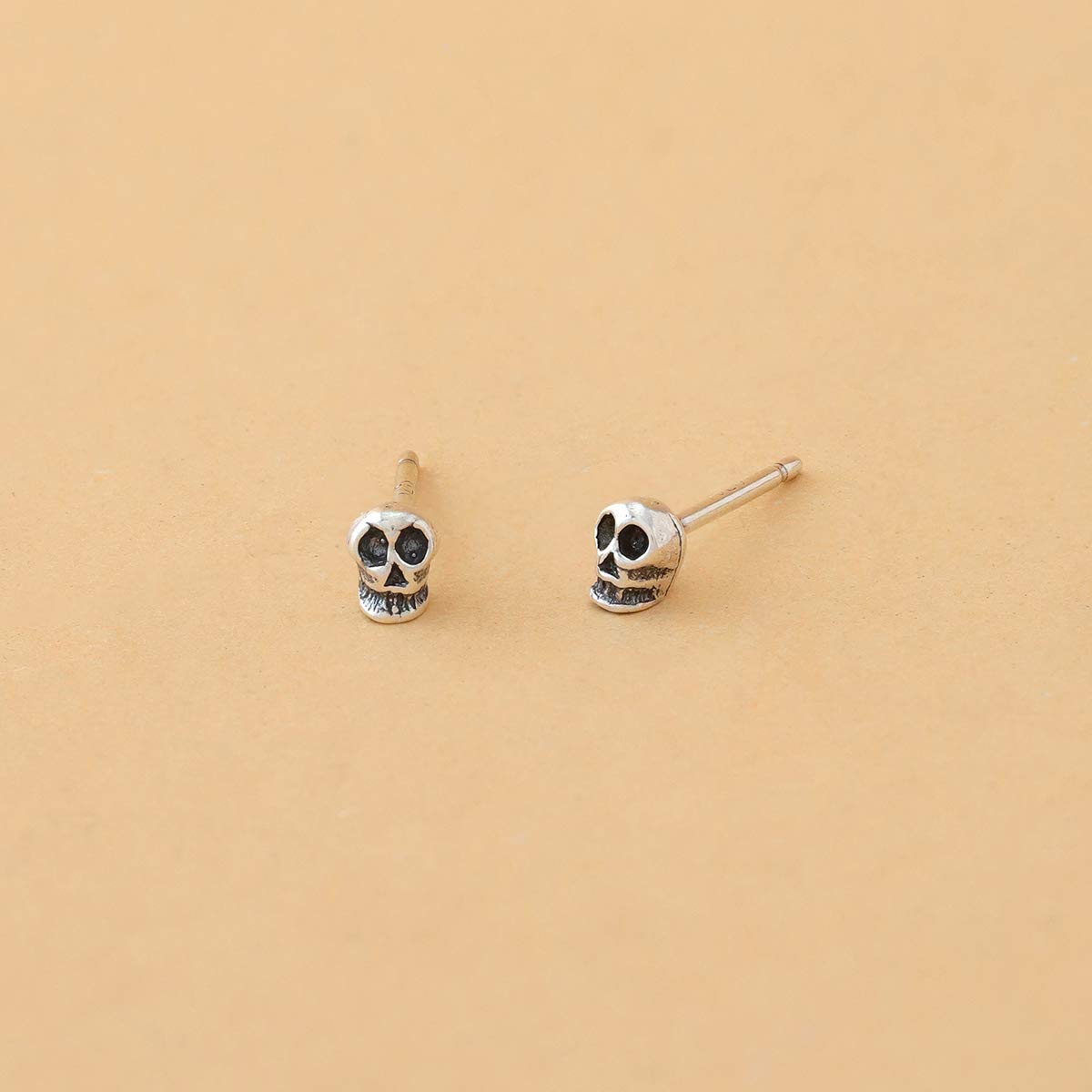 Boma Jewelry Sterling Silver Skull Stud Earrings