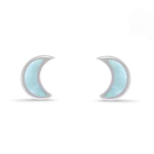 boma jewelry sterling silver blue mother of pearl crescent moon stud earring