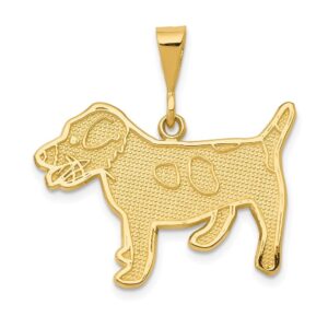 diamond2deal 14k yellow gold jack russell terrier dog pendant gift for women (l- 28 mm w- 25 mm)