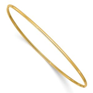 solid 14k yellow gold 1.5mm slip-on bangle bracelet 8" - jewelry gifts for women wife mom gifts for men husband dad