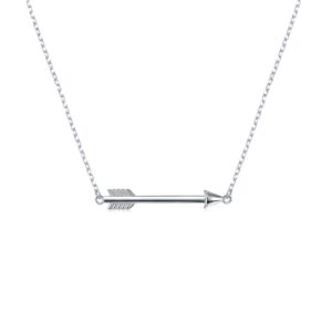 daochong arrow necklace s925 sterling silver classic love polished sideways arrow necklace (necklace a)