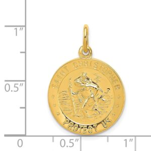 Diamond2Deal 925 Sterling Silver 24k Gold-plated Saint Christopher Medal Pendant Fine Jewelry for Women (L- 25 mm W- 19 mm)