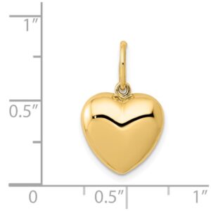 Diamond2Deal 14k Yellow Gold Polished Puffed Heart Pendant Fine Jewelry for Women