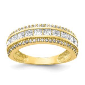 size 5.5 - solid 10k yellow gold tiara collection polished cz cubic zirconia ring