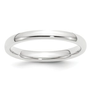 sonia jewels size 6.5 platinum 2.5mm comfort-fit wedding band