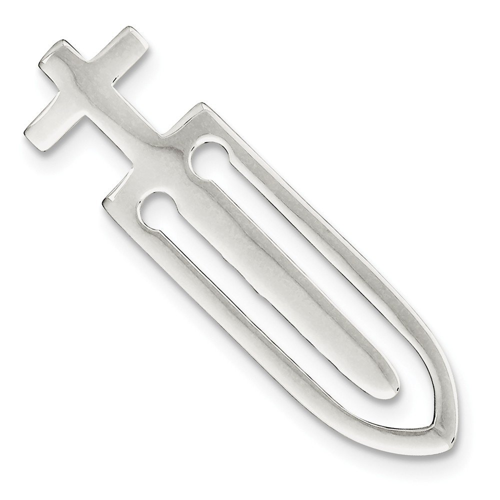 Solid 925 Sterling Silver Cross Bookmark (13mm)