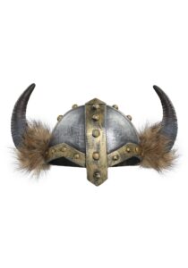 fun costumes women's horned viking faux fur trimmed helmet - st