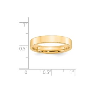 Solid 14k Yellow Gold 4mm Standard Flat Comfort Fit Wedding Band Size 5