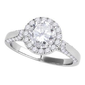 maulijewels 1 carat halo unique design engagement diamond ring crafted 4 prong 14k solid rose white yellow gold