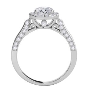 MauliJewels 1 Carat Halo Unique Design Engagement Diamond Ring Crafted 4 prong 14k Solid Rose White Yellow Gold