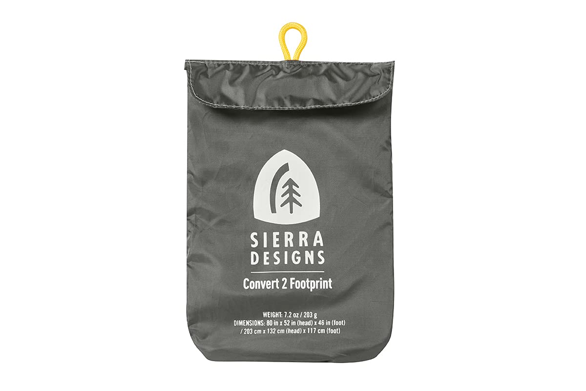 Sierra Designs Convert 2 Footprint Lightweight, WR/PU1800mm, Fitted Ground Camping Tarp Designed for The Convert 2 Person Tent