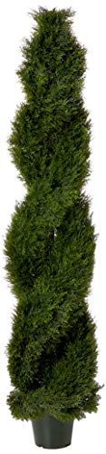 Nearly Natural Double Pond Cypress Spiral Topiary UV Resistant (Indoor/Outdoor)