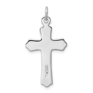 Diamond2Deal 925 Sterling Silver Rhodium-plated Gold-tone INRI Religious Crucifix Cross Pendant for Women (L- 29 mm W- 15 mm)