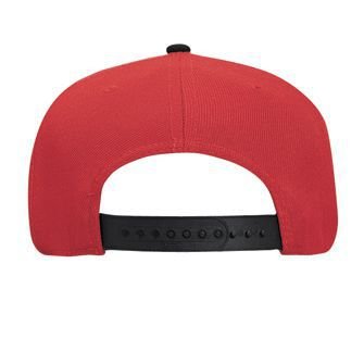 Custom Snapback Hat. Otto. Embroidered. Your Own Text Flatbill Bill Snapback. (Red/Black Bill)