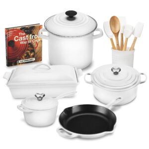 le creuset 16 piece cookware set (white)